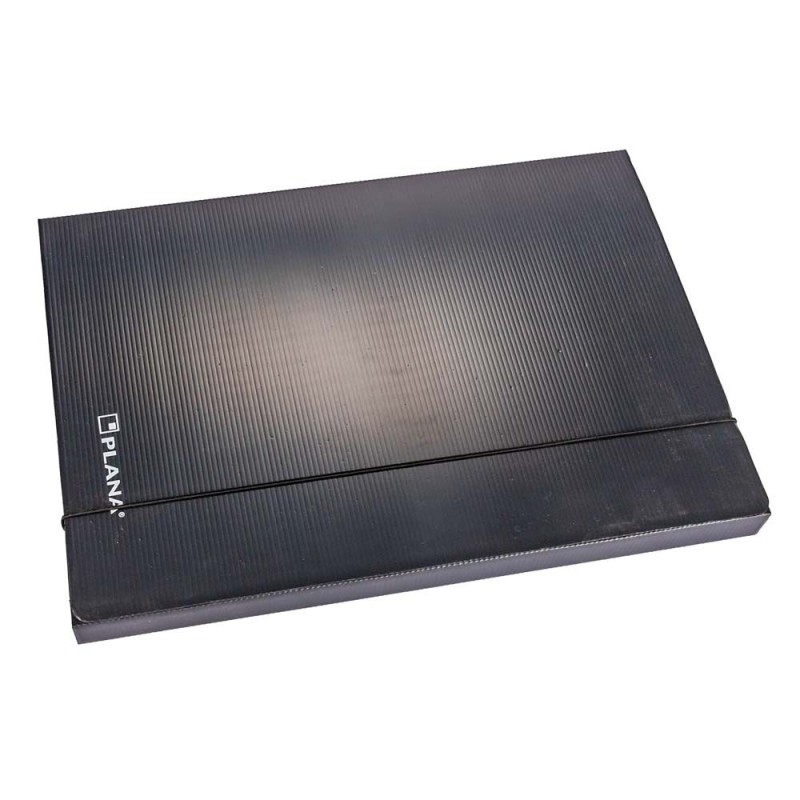 Caja Archivo Plastica Plana Armada Con Elastico Oficio 7.0Cm Negro